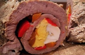 Malaya de vacuno receta chilena: arrollado a la cacerola
